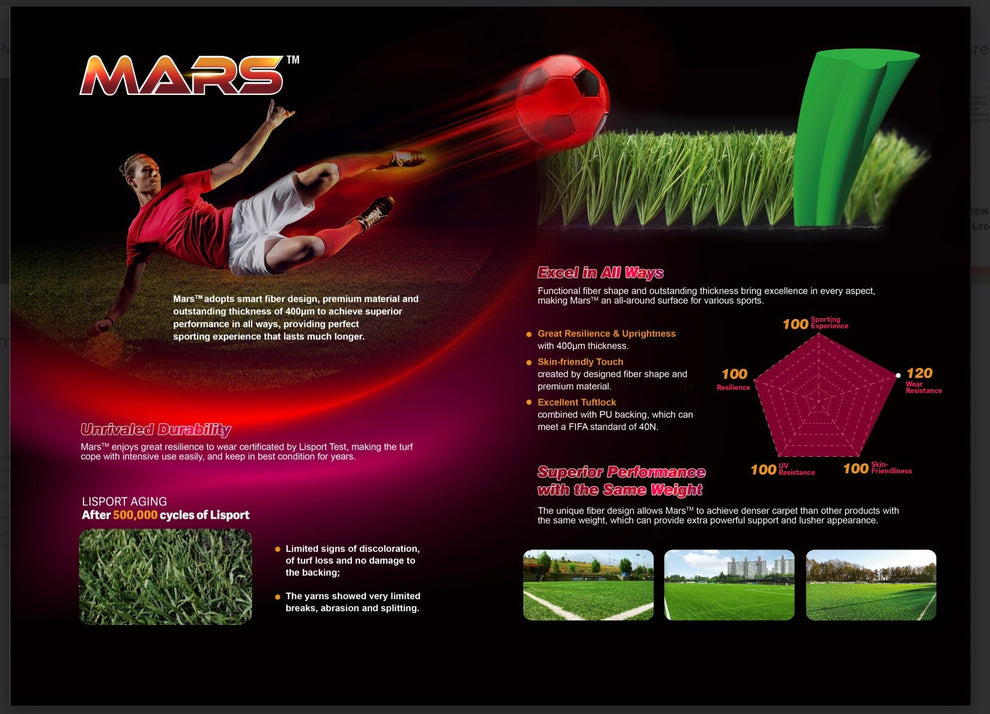 MARS -A LEGENDORY INNOVATION IN FOOTBALL GRASS- 15 YEARS WARRANTY ...